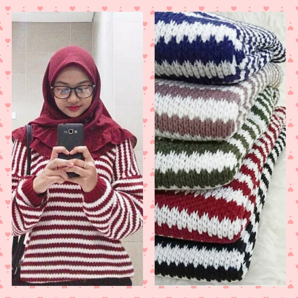 Jual AZL | Sweater Popcorn Blaster - Atasan Rajut Knit Wanita - Motif ...