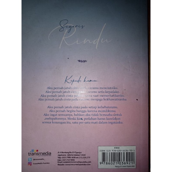 Jual Buku Buku Novel Preloved PENA KECIL, SEGARIS RINDU (Asya Story ...