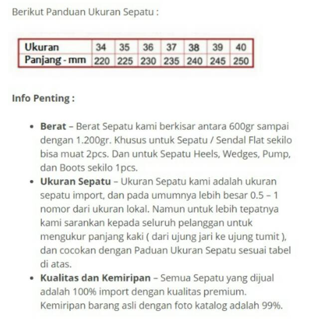 Jual Panduan Ukuran | Shopee Indonesia