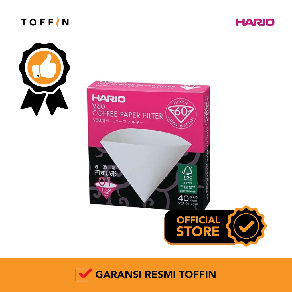 Jual HARIO Paper Filter White for 01 Dripper (VCF-01-40W) | Shopee ...