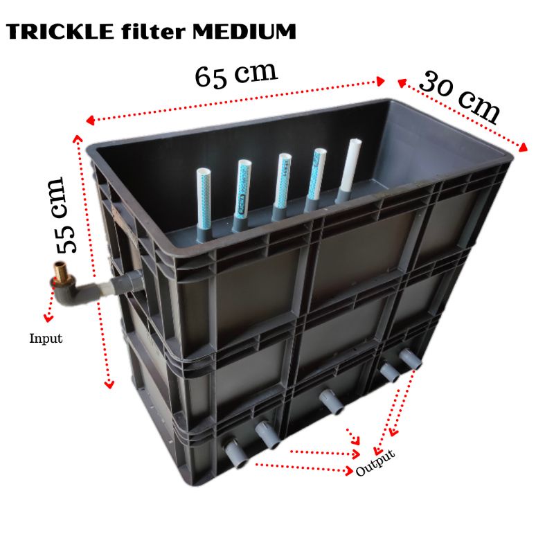 Jual TRICKLE FILTER KOLAM ikan koi TRICKLE box filter UK MEDIUM-HITAM ...