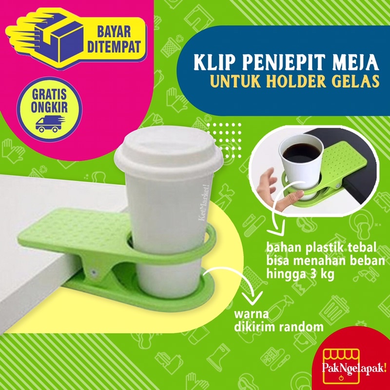 Jual CUP HOLDER TABLE CLIP - Klip Penjepit Meja Tambahan Tempat Gelas ...