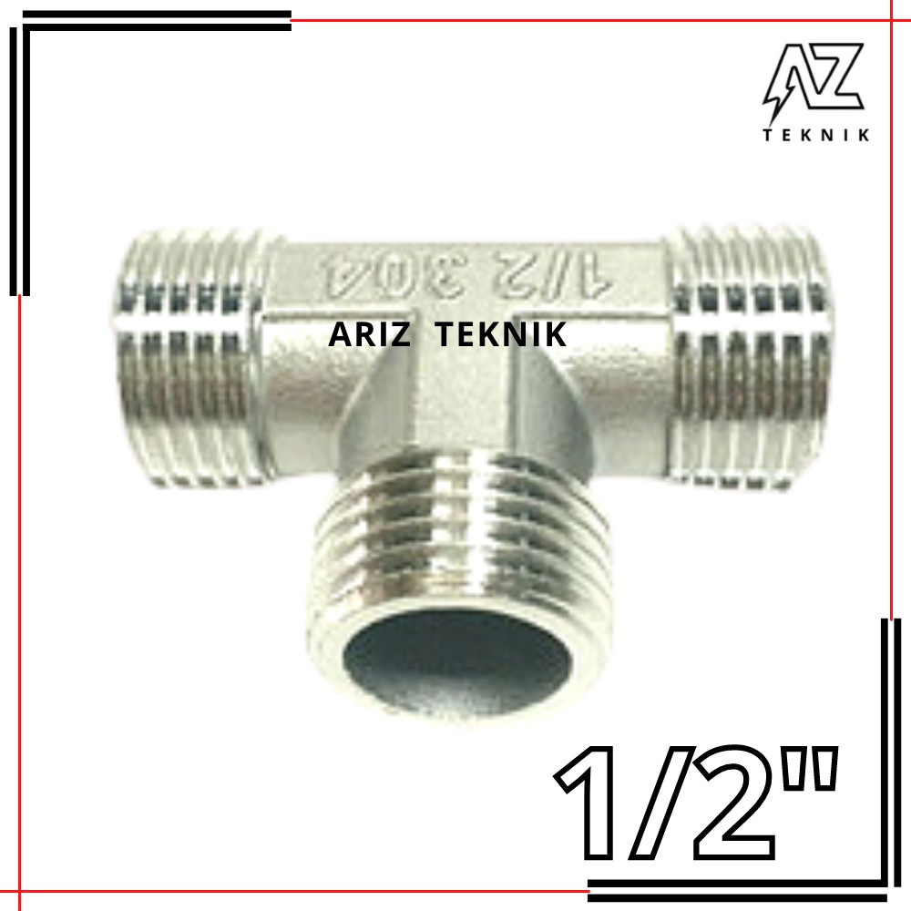Jual Sambungan Pipa Tee Drat Luar Stainless 1 /2 Inch | Shopee Indonesia