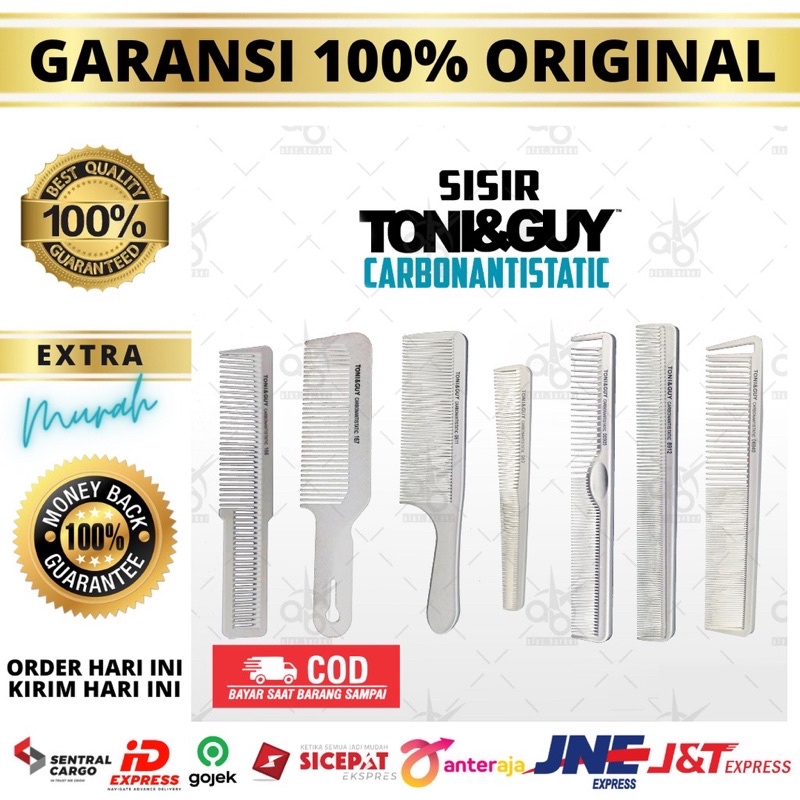 Jual Sisir Toni & Guy White Series Carbonstatic Sisir Parting Rambut ...