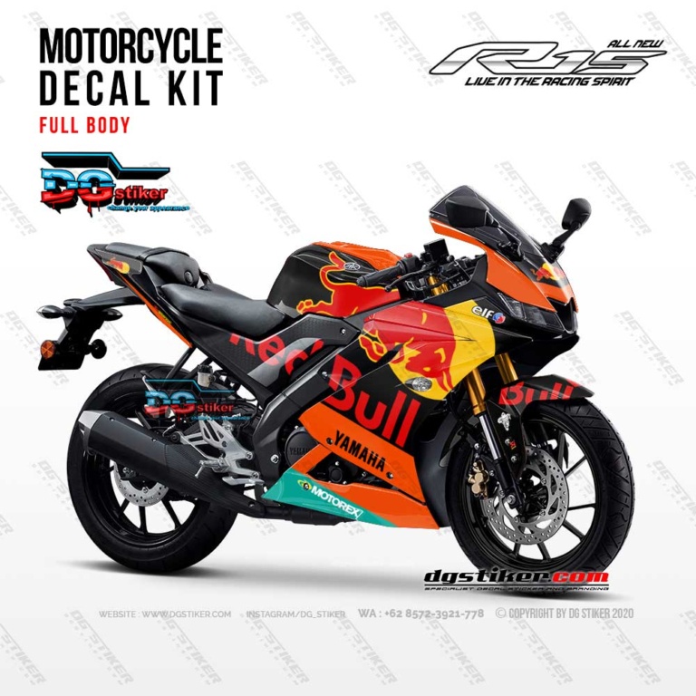 Jual Decal Sticker R15 V3 Hitam Redbull v2 DG Stiker | Shopee Indonesia