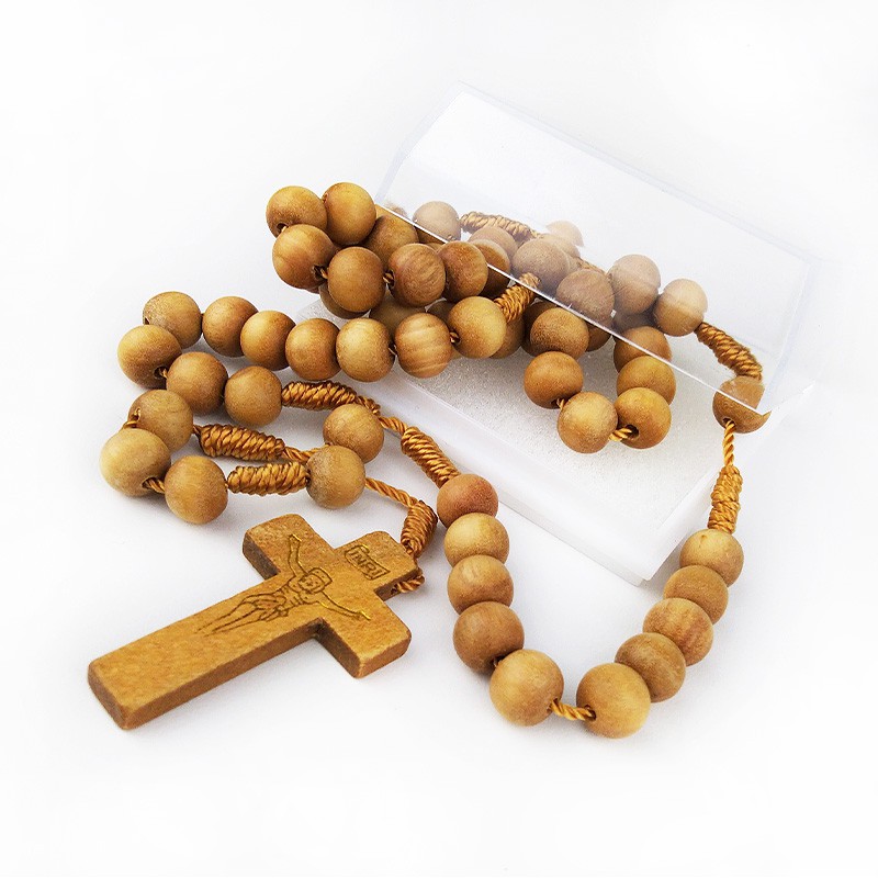 Jual Kalung Rosario Maria Manik Beads Kayu Cendana Wangi Tali Ikat ...