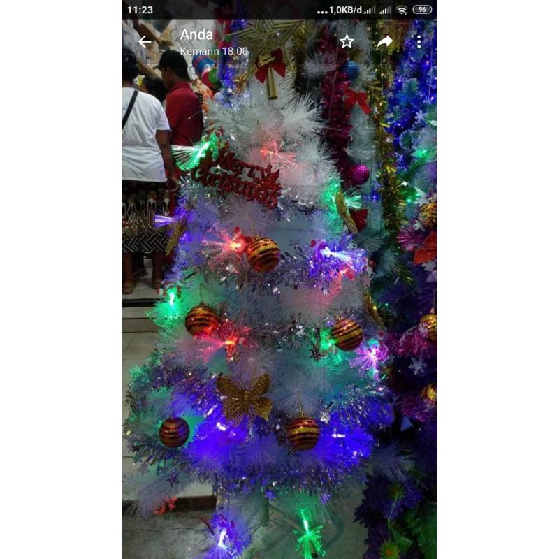 Jual pohon natal putih premium lengkap aksesoris 120cm | Shopee Indonesia