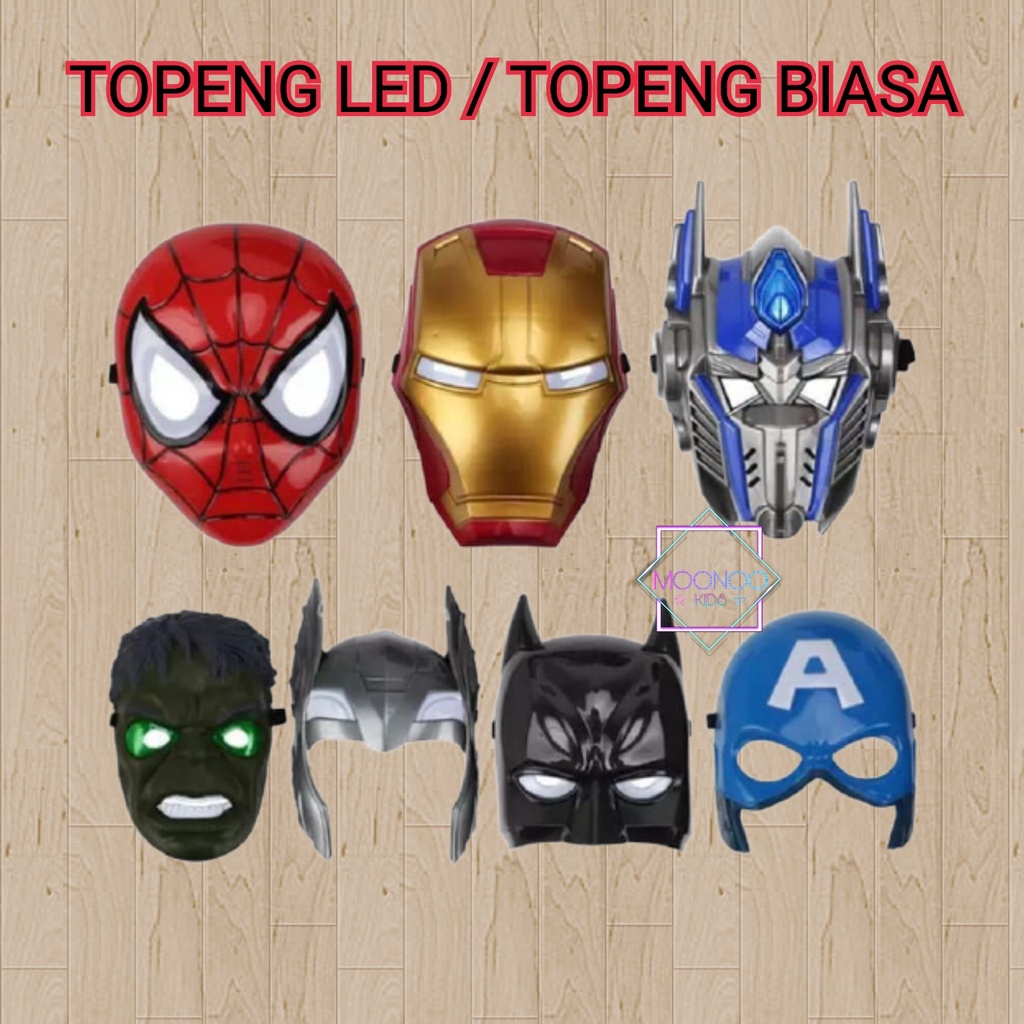 Jual Topeng LED Menyala Superhero Spiderman Ironman Hulk Batman ...