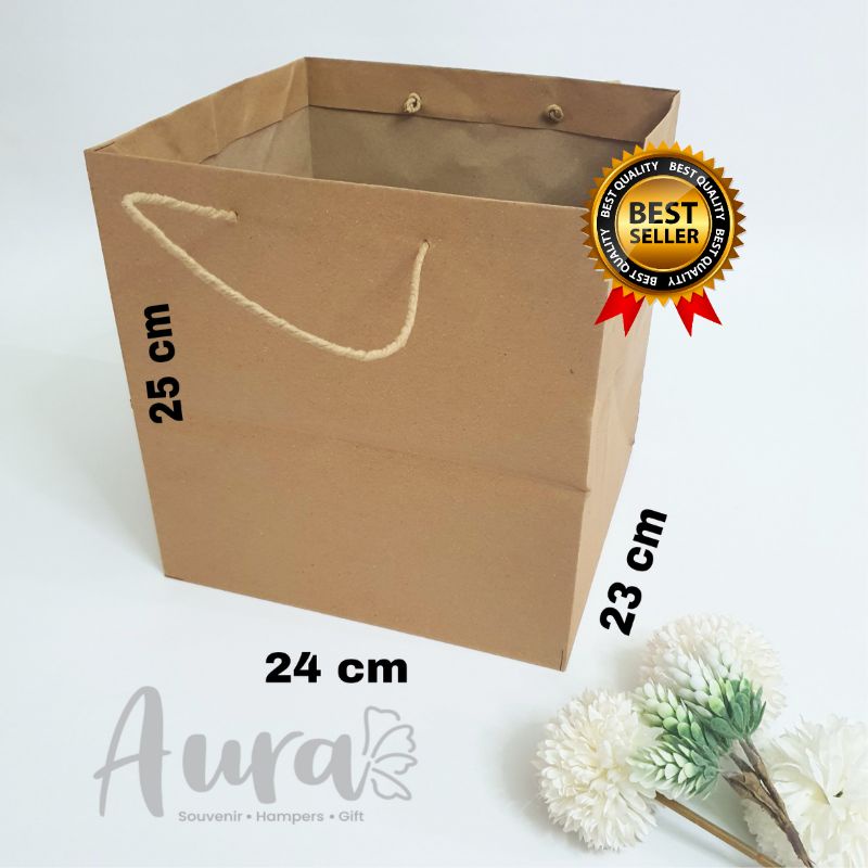 Jual Paperbag dus nasi 22x22 papercraft 125gsm Tebal Kuat Tas Hajatan ...