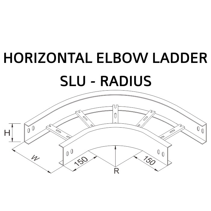 Jual Horizontal Elbow Ladder SLU Radius W100 x H50 x R150, 300, 450 ...