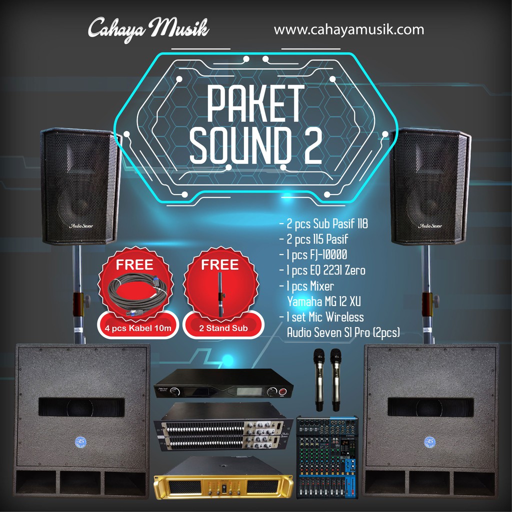 Jual paket soundsystem 2 sound system audio seven mixer yamaha | Shopee ...