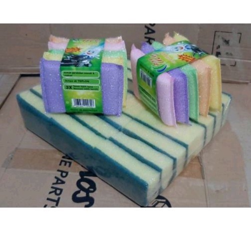 Jual Spons Cuci Piring / Spon busa / Sponge Serabut Jaring Serbaguna ...