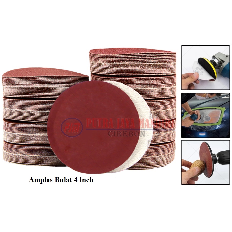 Jual K55 Amplas Bulat Velcro 4" 60 80 100 120 150 240 / Amplas Tempel ...