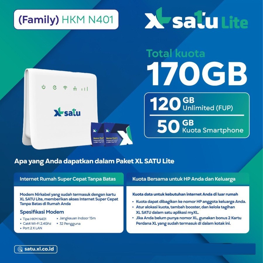 Jual Modem Wifi Router HKM N401 XL satu Lite 4G LTE free 170GB | Shopee ...