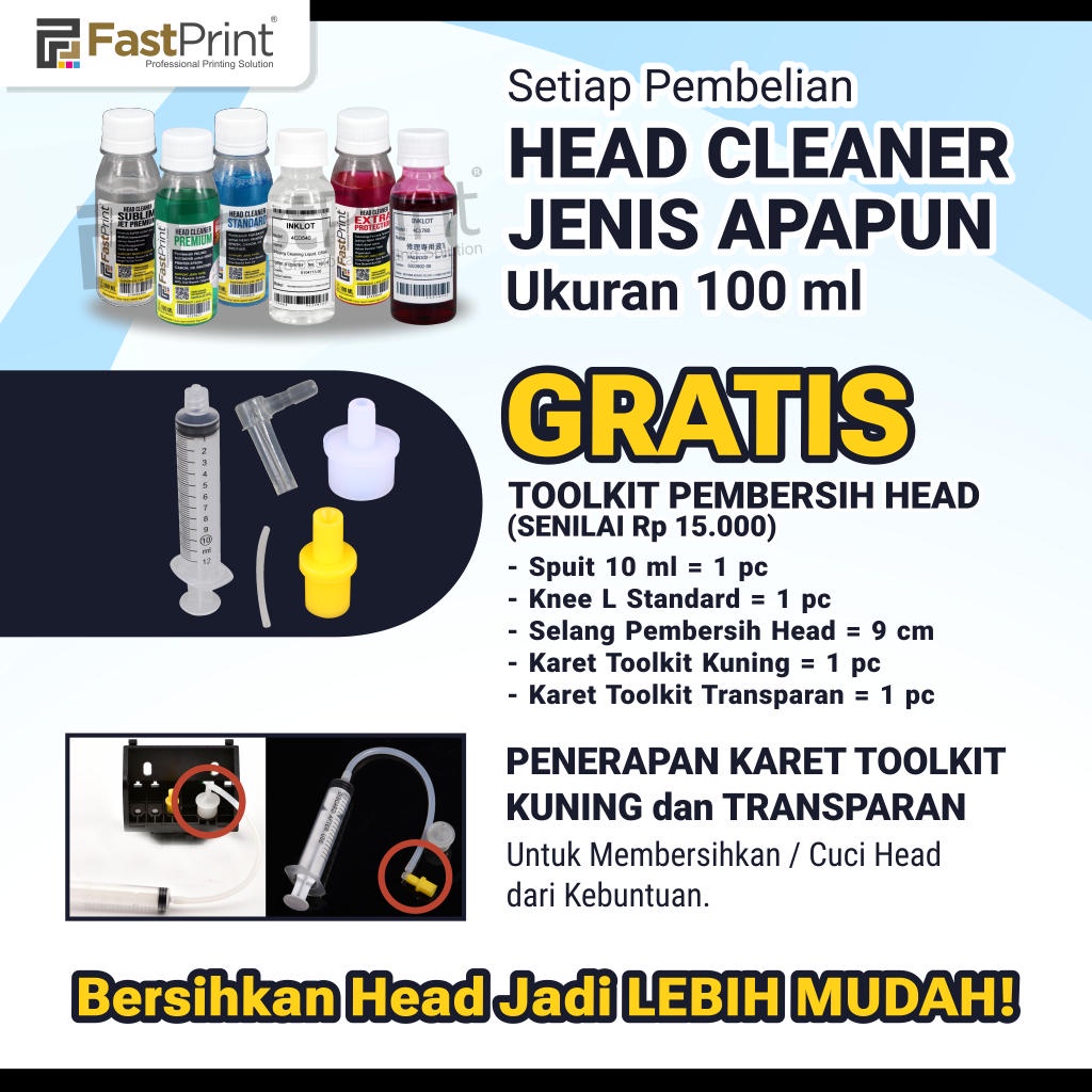 Jual Head Cleaner Premium 100ML Pembersih Head Printer Epson Canon HP ...