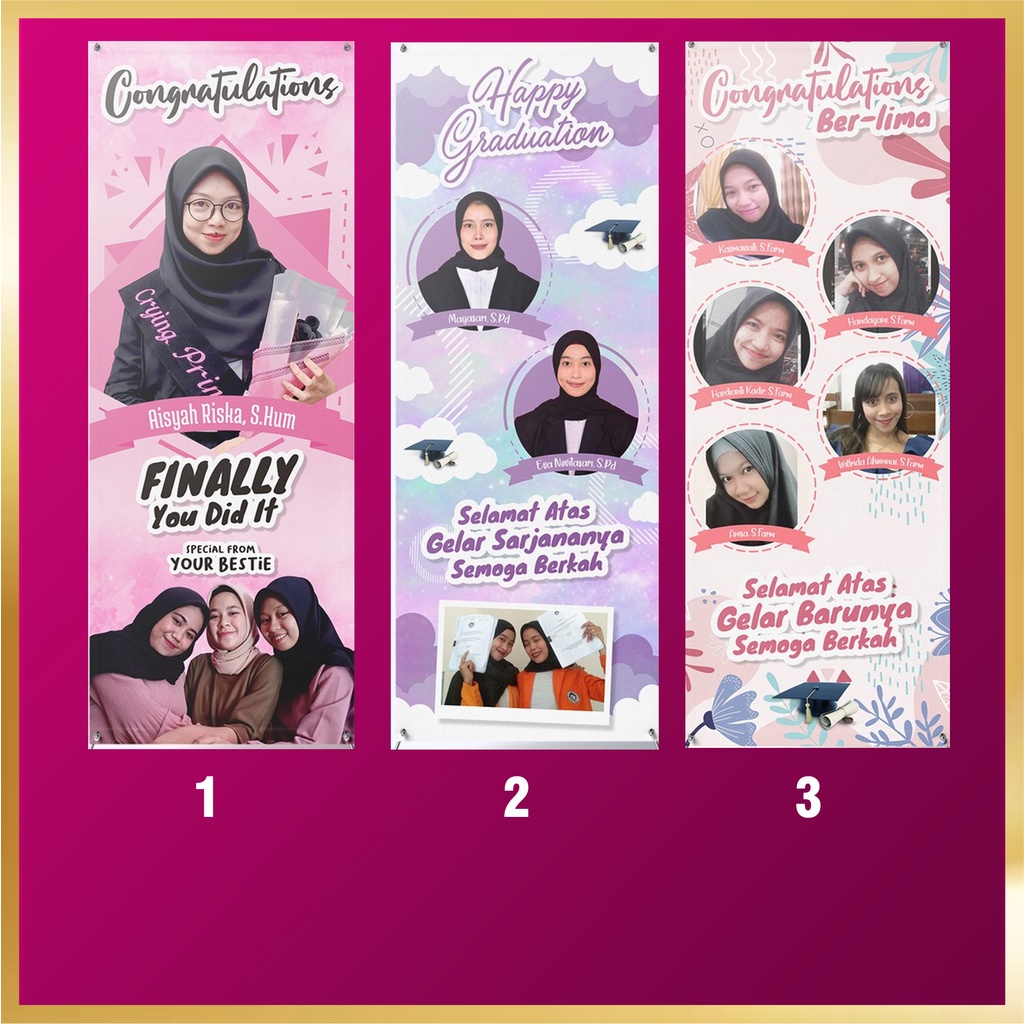 Jual Jasa Desain Edit Banner Acara Kelulusan Wisuda Spanduk Backdrop ...