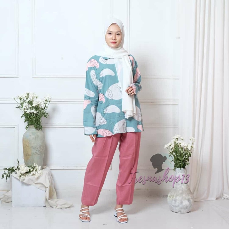 Jual SETCEL KEMEJA KOMBINASI POLOS DAN MOTIF LD 120 CM | Shopee Indonesia