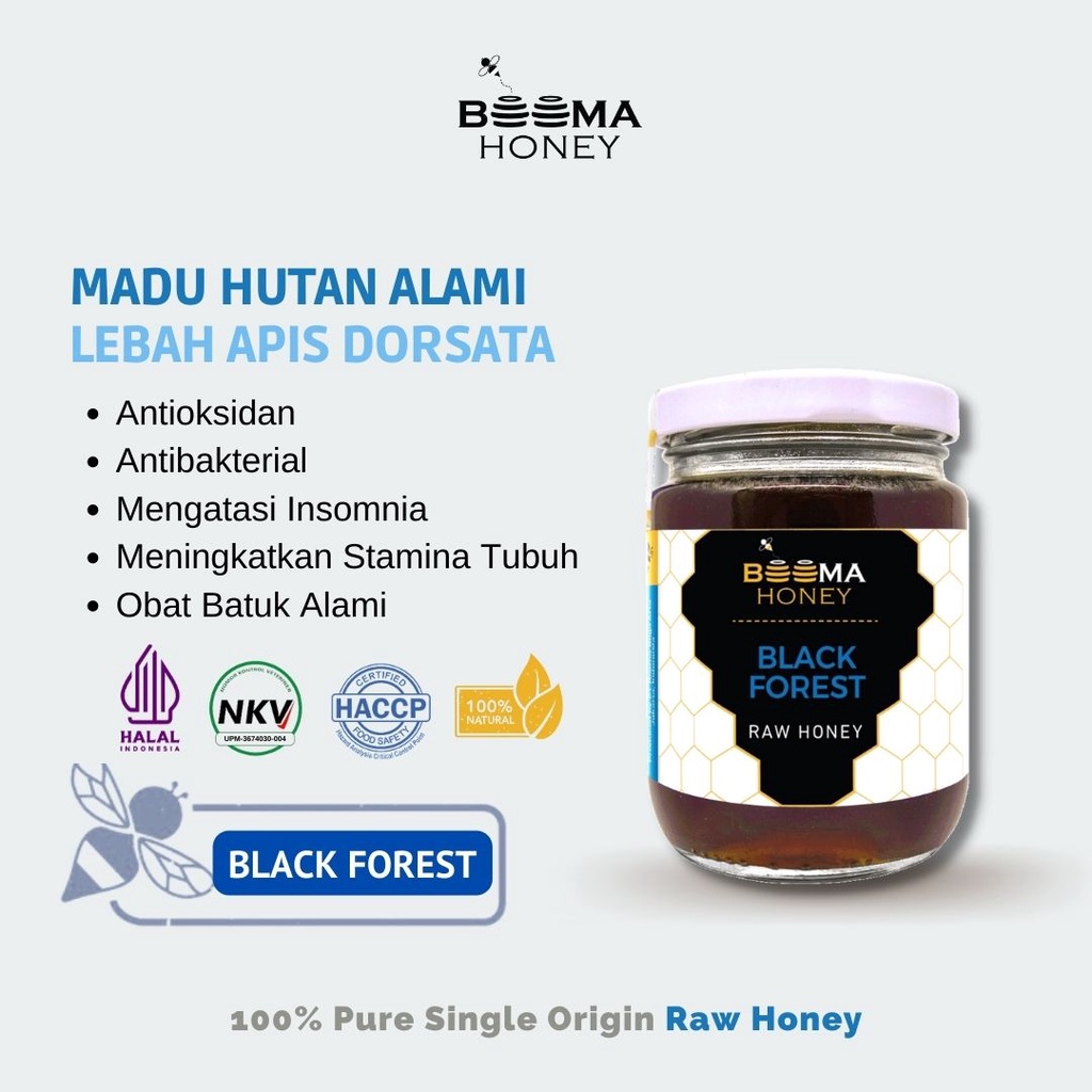 Jual Beema Honey - Madu Hutan Organik Black Forest Raw Honey - 300g | Shopee Indonesia