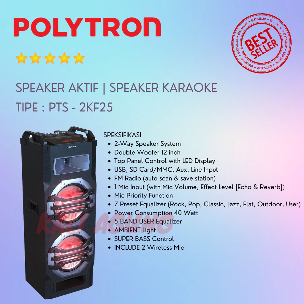 Jual SPEAKER AKTIF BLUETOOH POLYTRON 12 INCH - PTS 12KF25 - SPEAKER ...