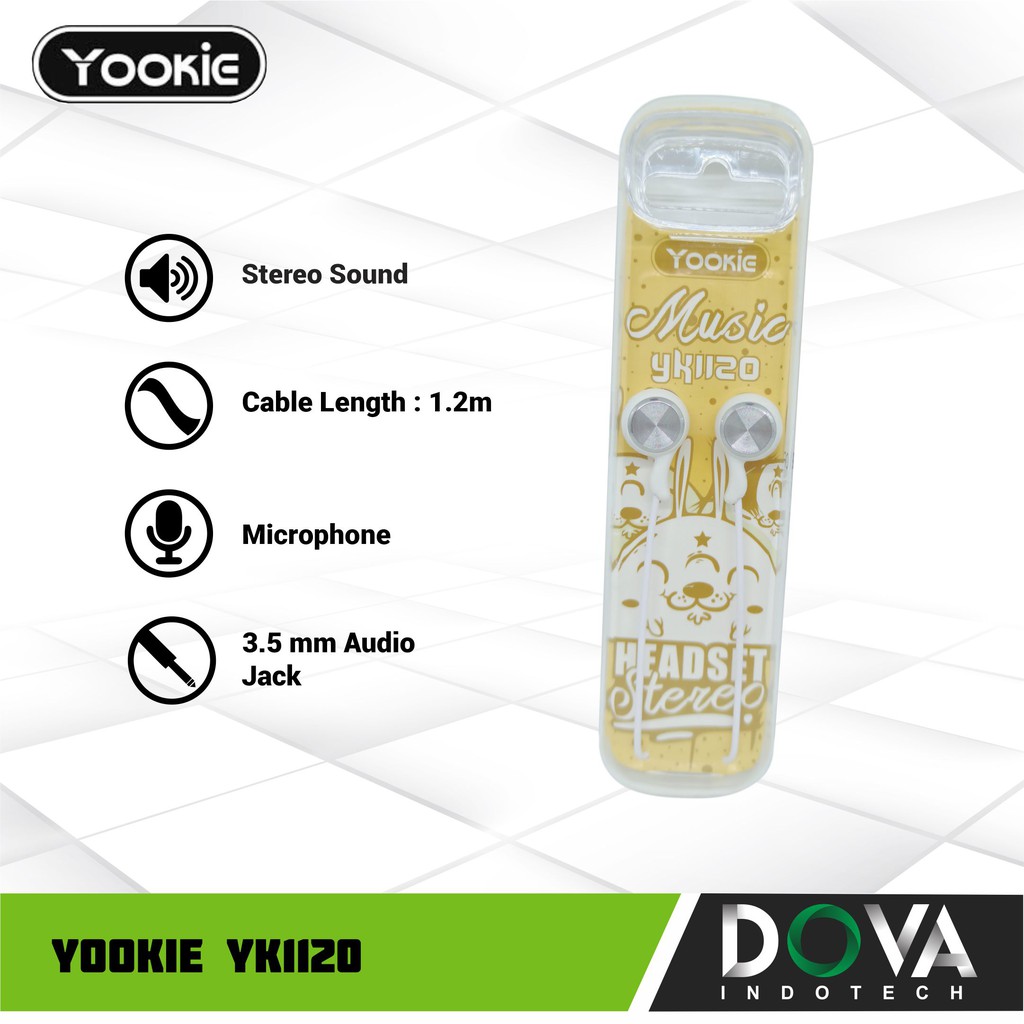 Jual Yookie YK1120 Stereo Earphone with mic | Shopee Indonesia
