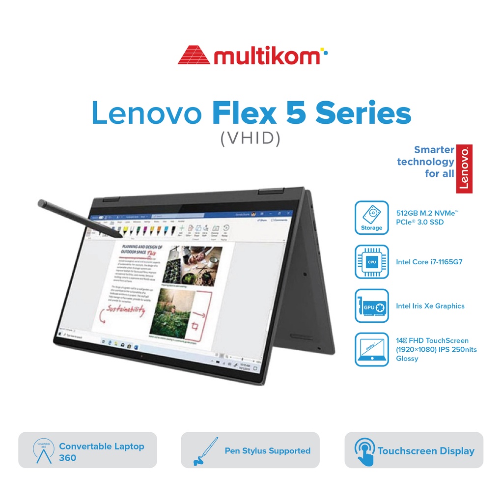 Jual LENOVO FLEX 5i VHID Core i7-1165G7 16GB 512GB 14INCH W11+OHS GREY ...