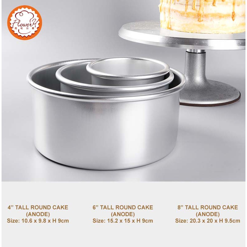 Jual Tall Deep Round Cake Pan Removable - Anode | Shopee Indonesia