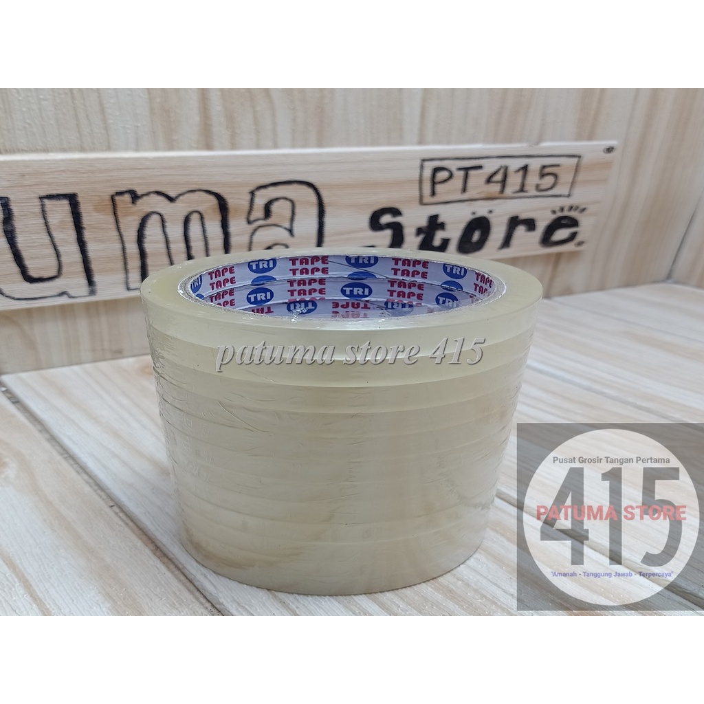 Jual Solatip Isolasi 1/2 Inch Lakban Bening 12 Mm Tri Tape | Shopee ...