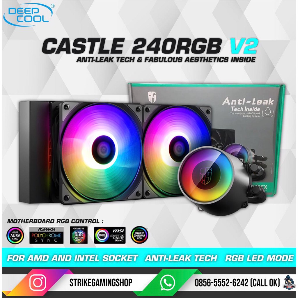Jual DEEPCOOL CASTE 240 RGB V2 LIQUID COOLER | Shopee Indonesia