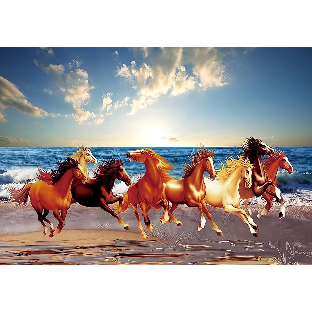 Jual Lukisan Poster Cetak BIG JUMBO Foto Kuda 8 ekor Ukuran Besar 100 x ...