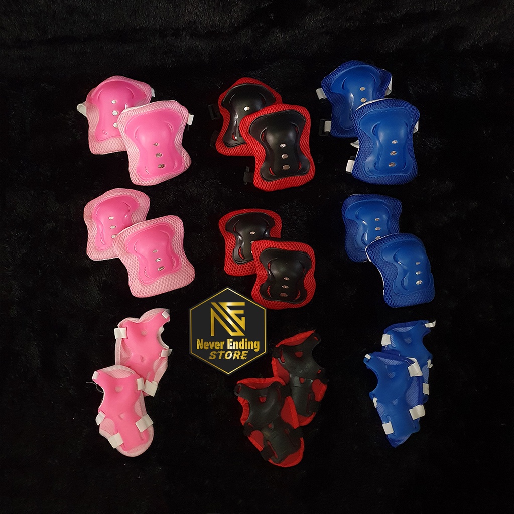 Jual Paket Dekker Pelindung Sepatu Roda Anak Lutut Siku Telapak Tangan ...