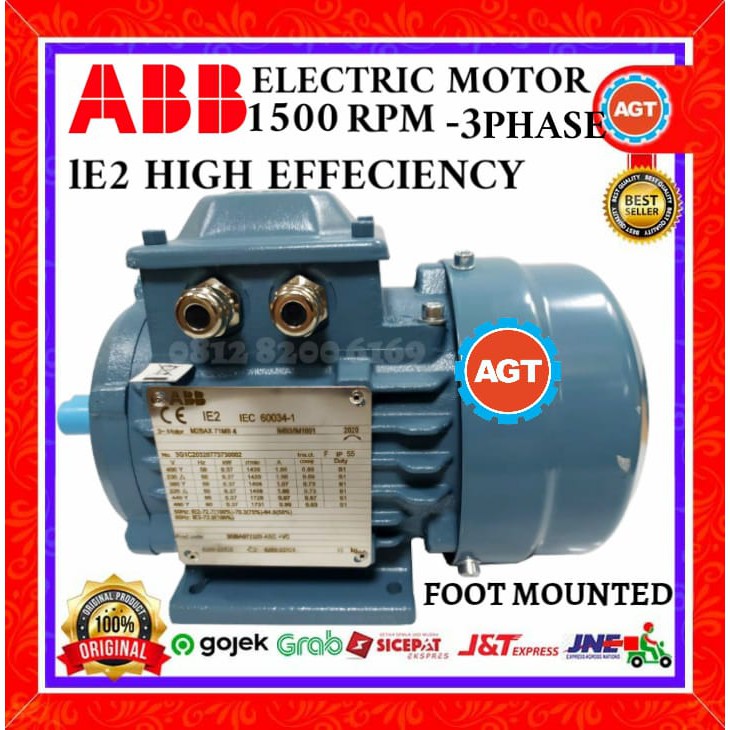 Jual M2BAX71MB4 0.37KW-0.5HP 1500RPM 3PHASE ABB MOTOR IE2 HIGH ...