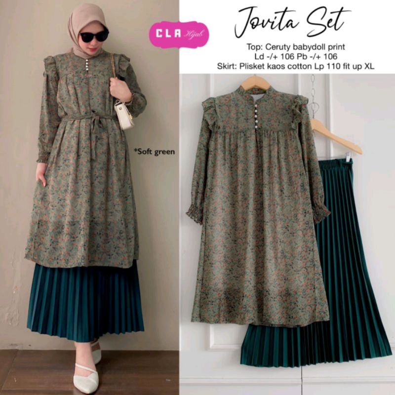Jual M L XL XXL| SETELAN TUNIK CERUTY BABYDOLL JUMBO//TUNIK CERUTY ...