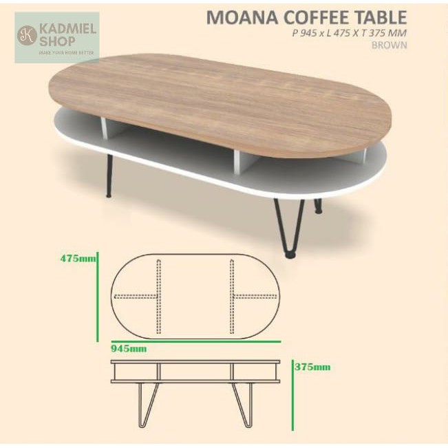 Jual Meja Tamu Minimalis Modern Moana Coffee Table Bahan Mdf dan ...