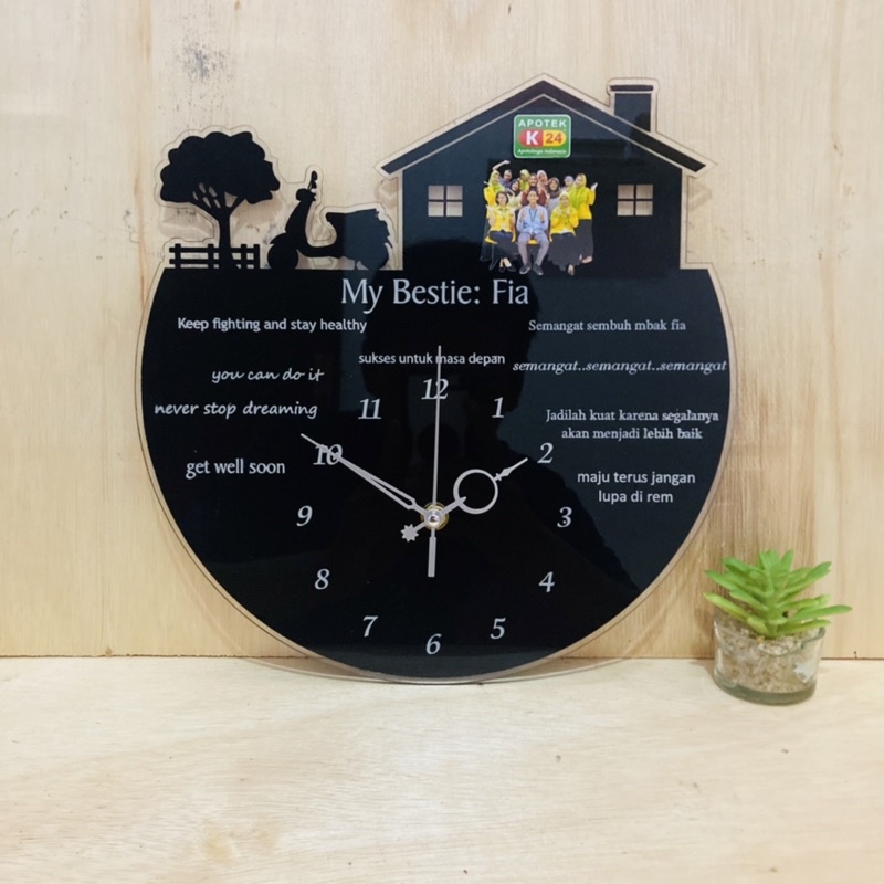 Jual KADO UNTUK PERPISAHAN TEMAN KANTOR JAM DINDING AKRILIK CUSTOM UNIK ...