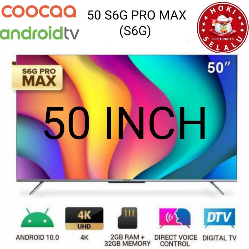 Jual LED TV Coocaa 50 Inch 50S6G Pro Max Android 10 4K HDR Dolby Audio | Shopee Indonesia