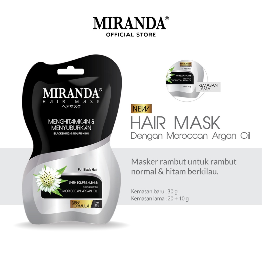 Jual Miranda Hair Mask (Masker Rambut) Sachet Eclipta Alba - 30gr ...