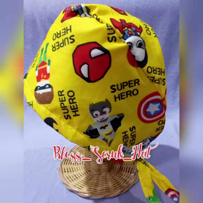 Jual Topi Bedah / Nurse Cap/ Surgical cap/ Topi Motif/Superhero ...
