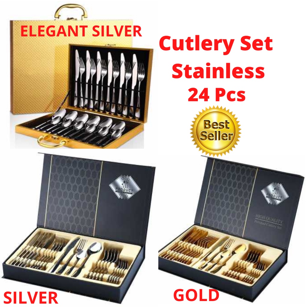 Jual Set Alat Makan Sendok Garpu Cutlery Stainless 24PCS | Shopee Indonesia