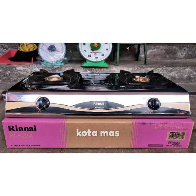 Jual Kompor Gas 2 Tungku Stainless Rinnai RI522A RI 522A RI-522A Api ...