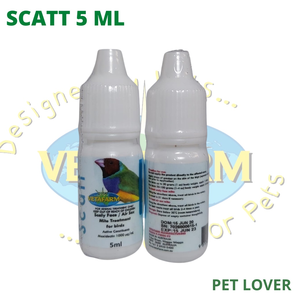 Jual SCATT 5ml VETAFARM OBAT BURUNG SAKIT PERNAFASAN SESAK MEMBASMI ...