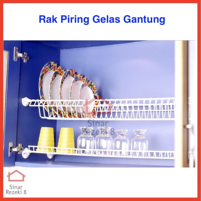 Jual Rak Piring Gelas Gantung Modelline P90L Kitchen Cabinet | Shopee ...