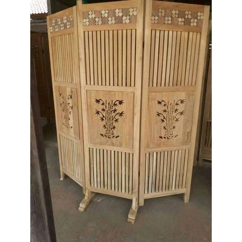 Jual partisi dinding kayu jati minimalis ukir mewah | Shopee Indonesia