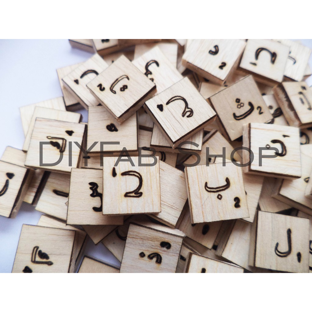 Jual 100pcs Scrabble Tiles Arabic Set Bahasa Educational Art Decor ...