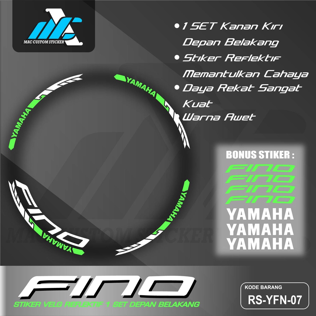 Jual CUTTING STIKER STICKER LIS LIST RODA MOTOR YAMAHA FINO- AKSESORIS ...