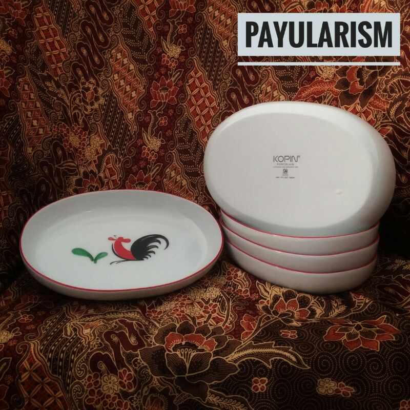 Jual KOPIN PIRING JAGO OVAL KPZ-8MD, PIRING SAJI AYAM JAGO, PIRING ...