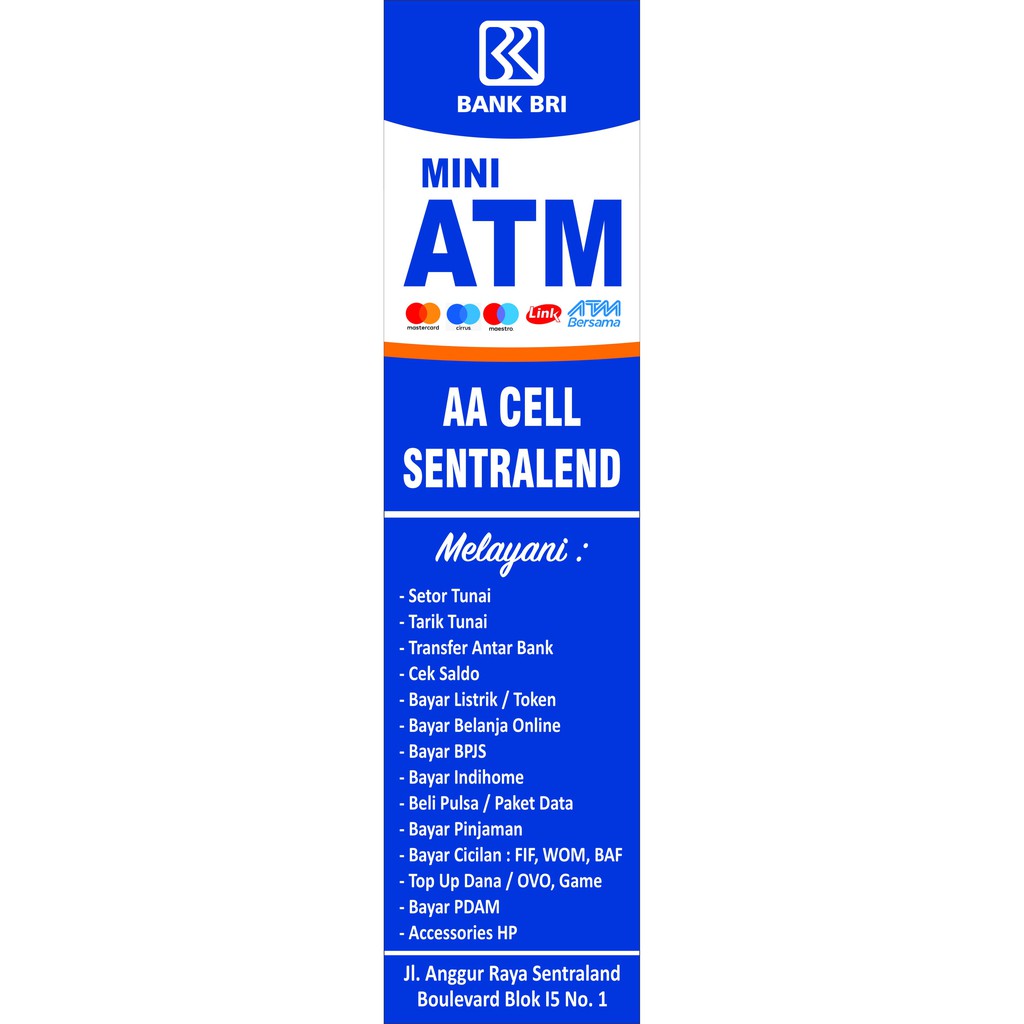 Jual STIKER VINYL BRILINK MINI ATM PANJANG - 200X50CM | Shopee Indonesia