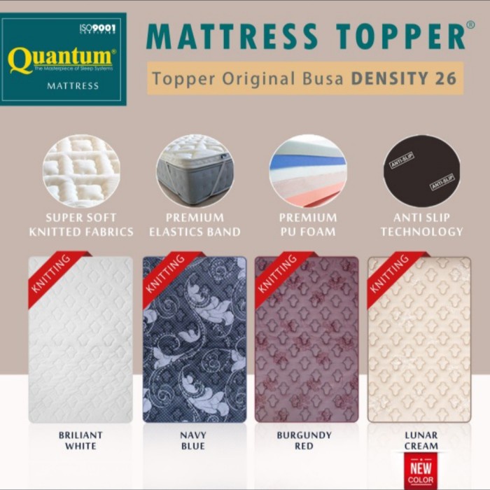 Jual cover-mattress- matrass topper quantum uk 90x200cm - putih ...
