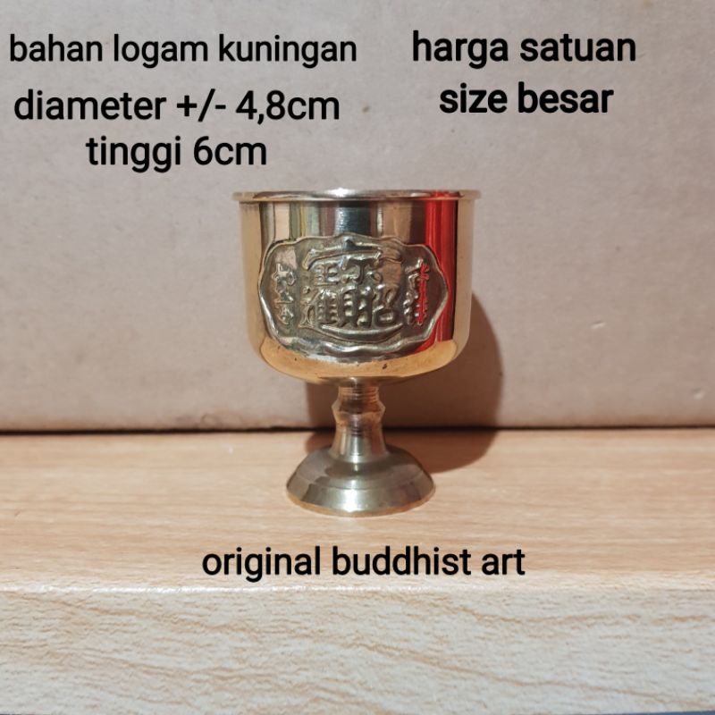 Jual gelas sembahyang bahan logam kuningan size besar satuan | Shopee ...