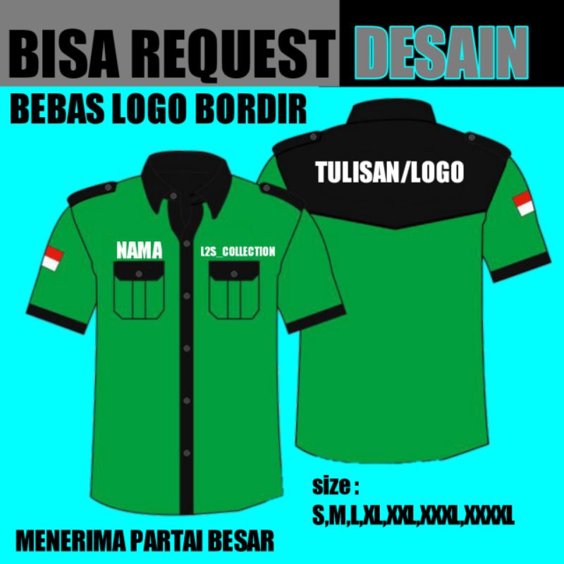 Jual kemeja bordir costum seragam bordir pdh pdl | Shopee Indonesia