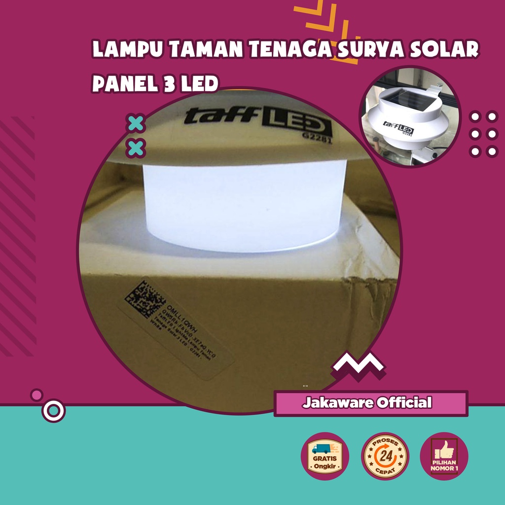 Jual LAMPU TAMAN TENAGA SURYA SOLAR PANEL 3 LED KREATIF SINAR MATAHARI ...